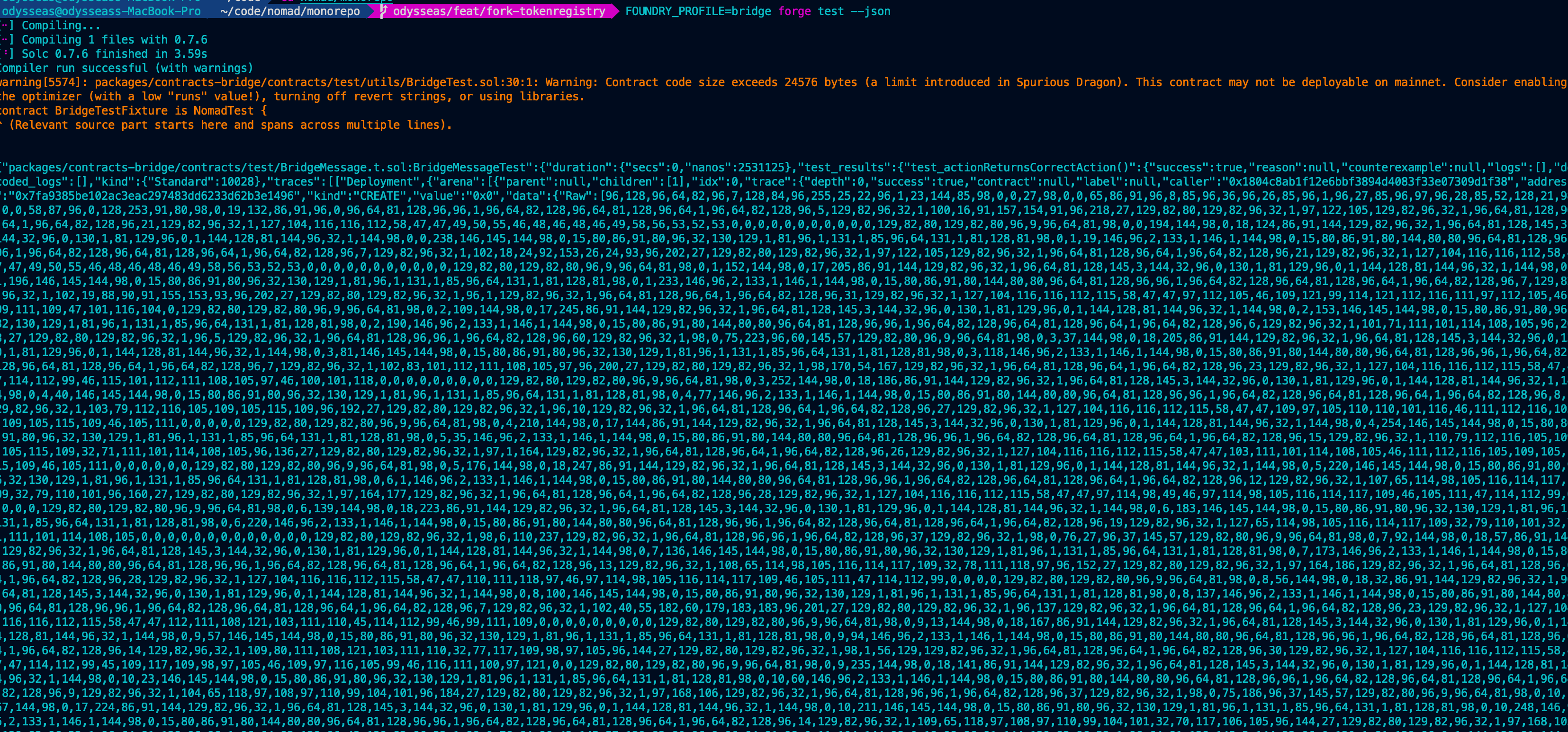 forge test --json nukes terminal with output · Issue #3767 · foundry-rs ...
