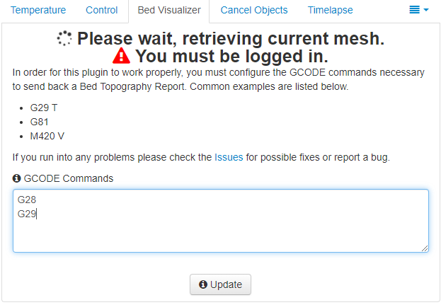 Please wait, retrieving current mesh. You must be logged in. · Issue #139 · jneilliii/OctoPrint ...