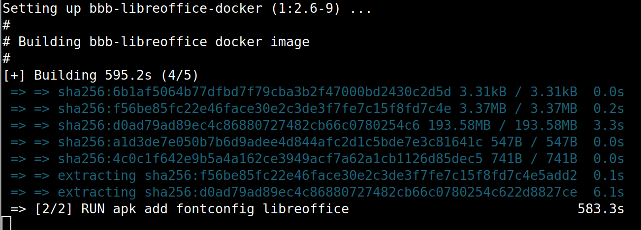bigbluebutton building bbb-libreoffice docker image stuck in step 4. · Issue #624 ...
