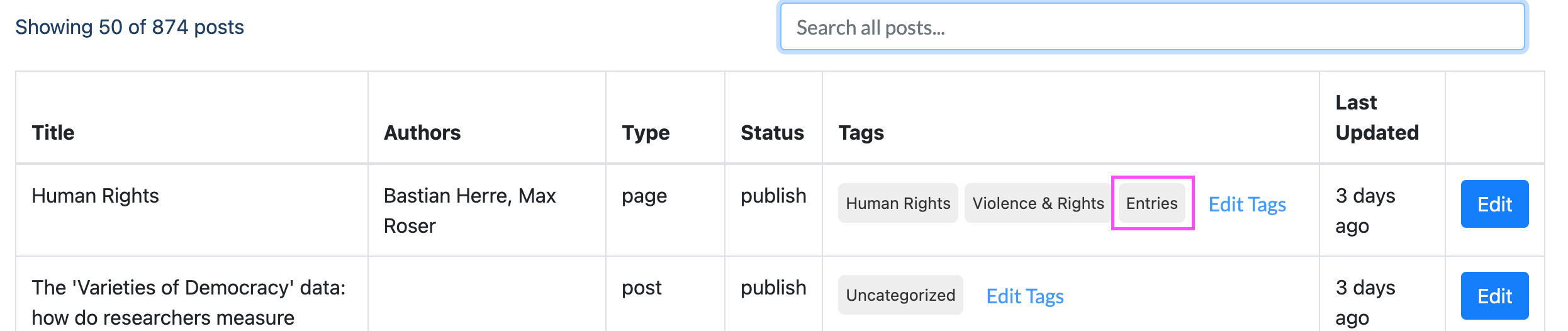 Replace "Entries" tag with "Topics" in grapher admin · Issue #1830 · owid/owid-grapher · GitHub
