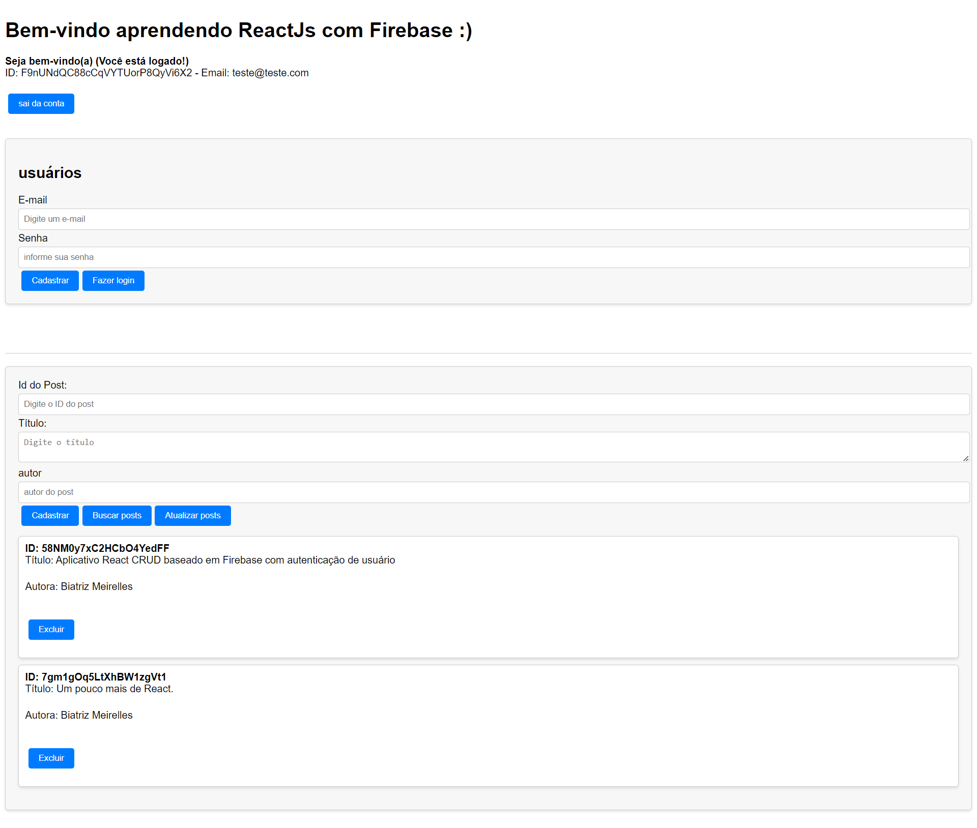 Github Durezahgeekreact Com Firebase Autenticacao Do Usuario Aplicativo React Dinâmico Com 