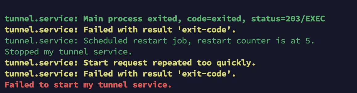tunnel.service: Failed with result 'exit-code'. · Issue #60 · radkesvat/ReverseTlsTunnel · GitHub
