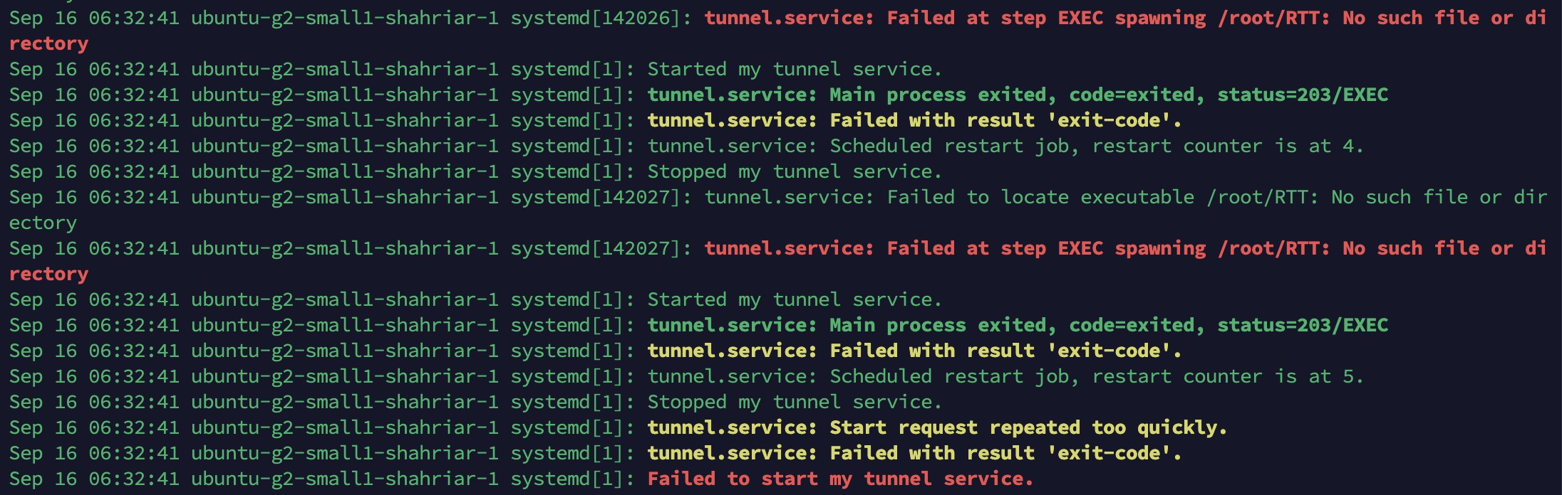 tunnel.service: Failed with result 'exit-code'. · Issue #60 · radkesvat/ReverseTlsTunnel · GitHub