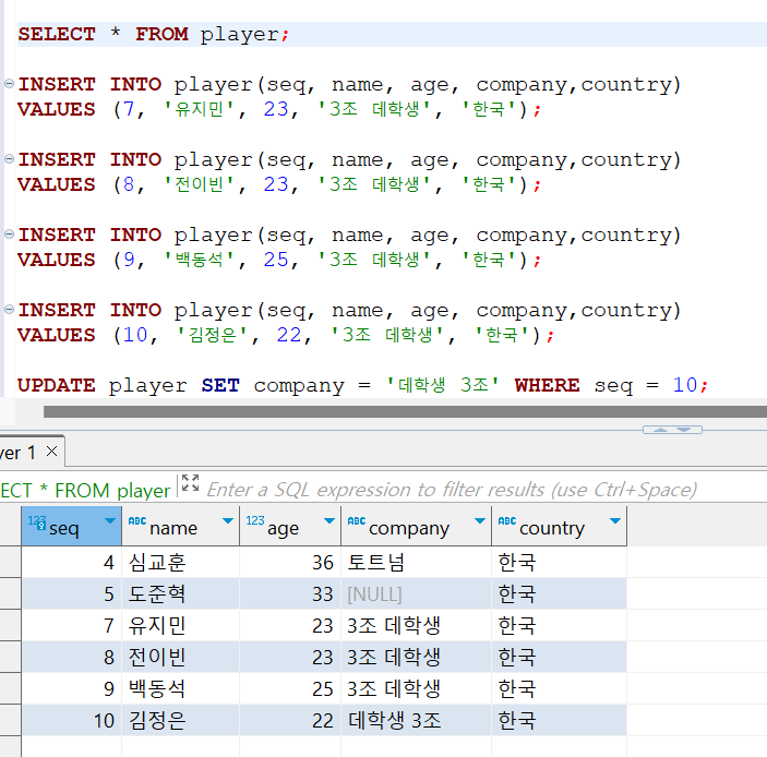 Quiz3. Insert, Update, Delete · Issue #4 · kyohoonsim/kusf-data-2023-1 · GitHub