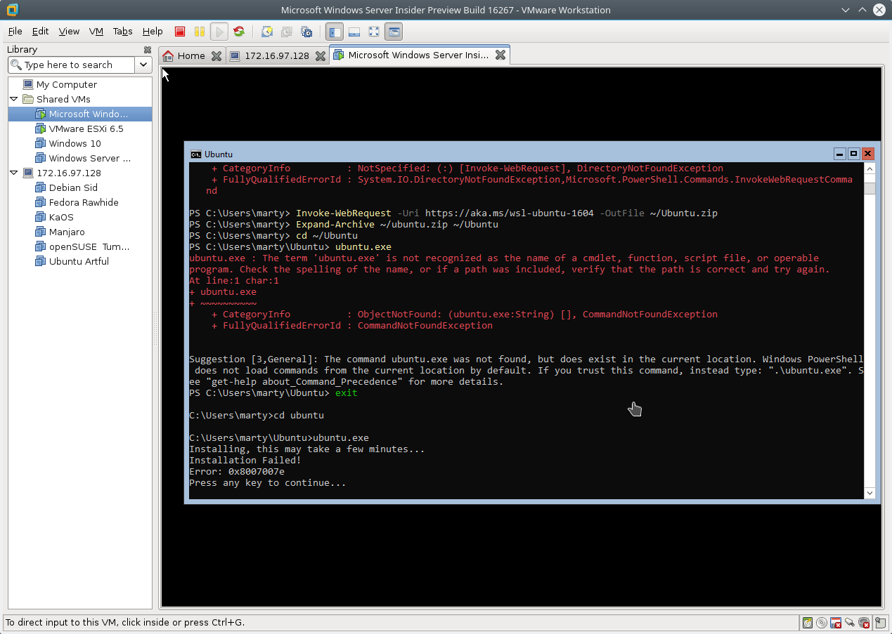 Error 0x8007007e When Running Ubuntu For Wsl · Issue 2316 · Microsoft Wsl · Github