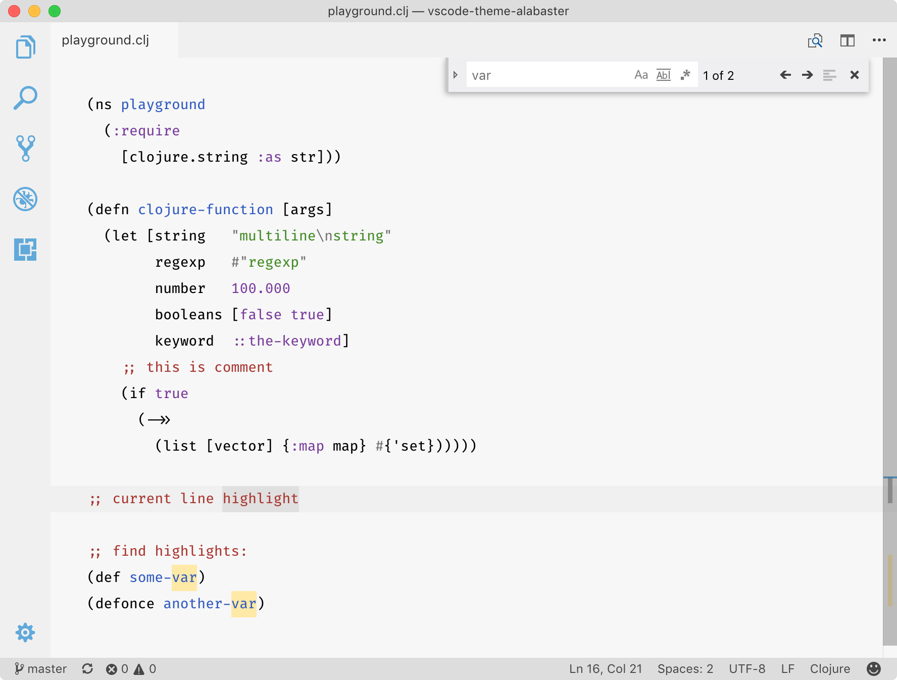 Light version without background highlight · Issue #9 · tonsky/intellij-alabaster · GitHub
