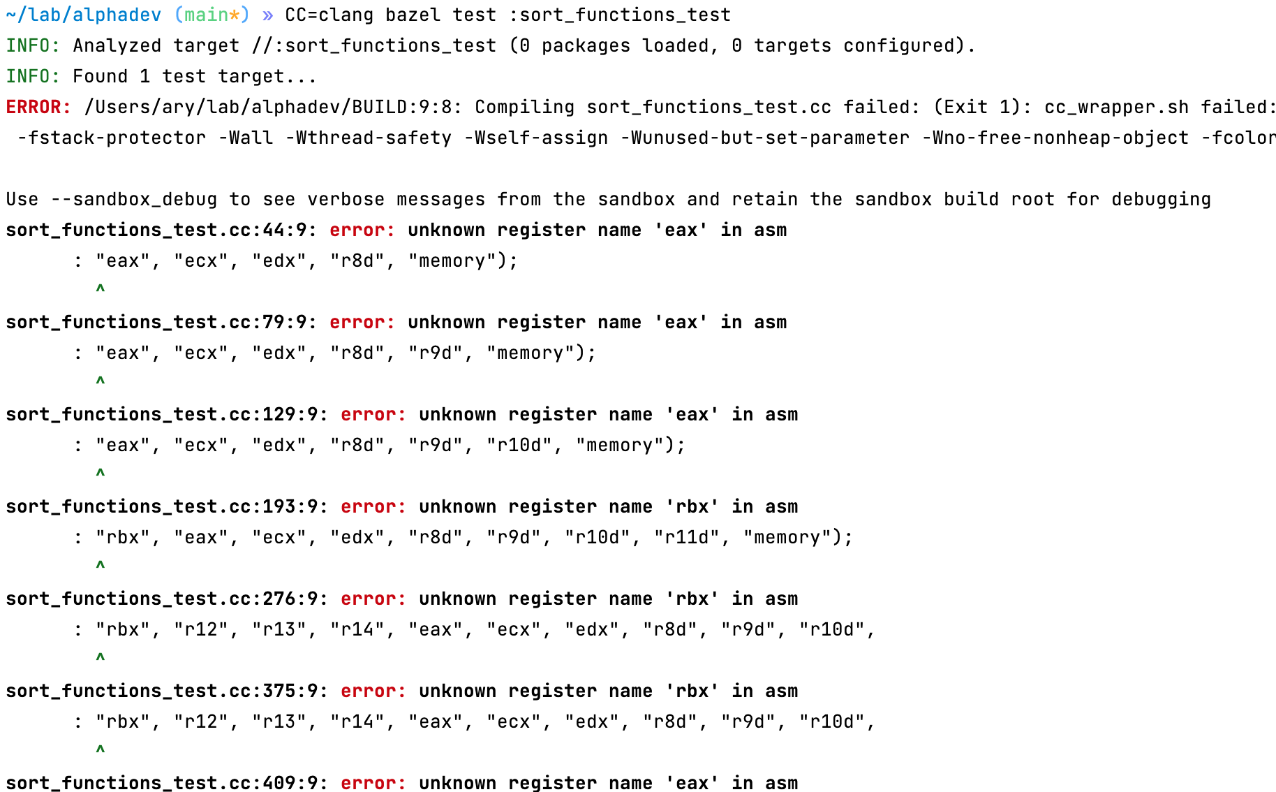 'unknown register name' error occured · Issue #5 · google-deepmind/alphadev · GitHub