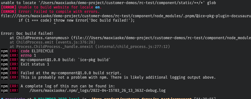 throw an error when running build command · Issue #320 · ice-lab/icepkg ...