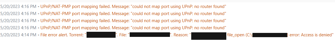 Errored: Couldn't write to file. Reason: "Access is denied". Torrent is now in "upload only ...