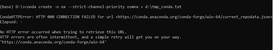 Instalation with miniconda failed on win10 · Issue #747 · gboeing/osmnx · GitHub