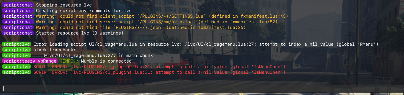 [LVC stopped working] · Issue #81 · TrevorBarns/luxart-vehicle-control · GitHub