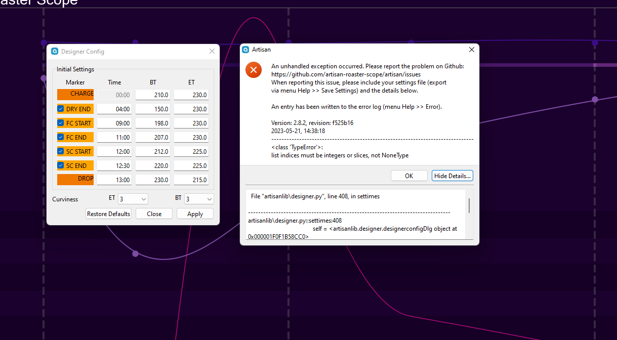 Second END doesn't working properly. · Issue #1173 · artisan-roaster-scope/artisan · GitHub