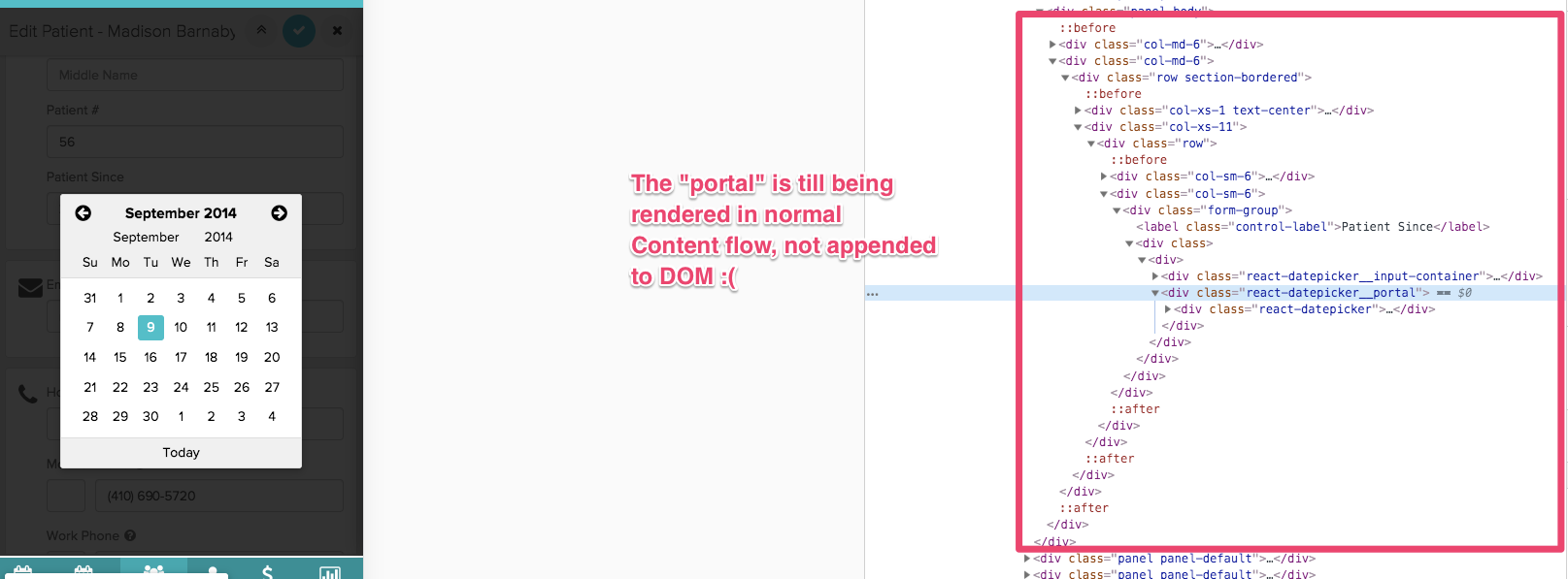 withPortal is not a true React Portal, and setting it ignores popperContainer · Issue #1813 ...