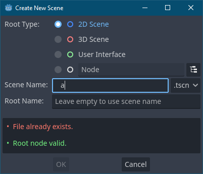 Scene name can be saved as extension only: ".tscn" · Issue #69768 · godotengine/godot · GitHub