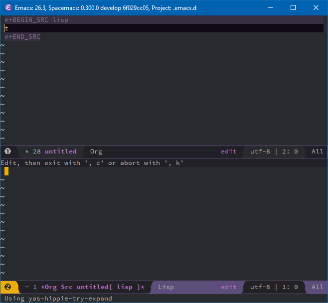 [Solution](setq org-src-tab-acts-natively t) will cause issue for org-src-edit buffer · Issue ...