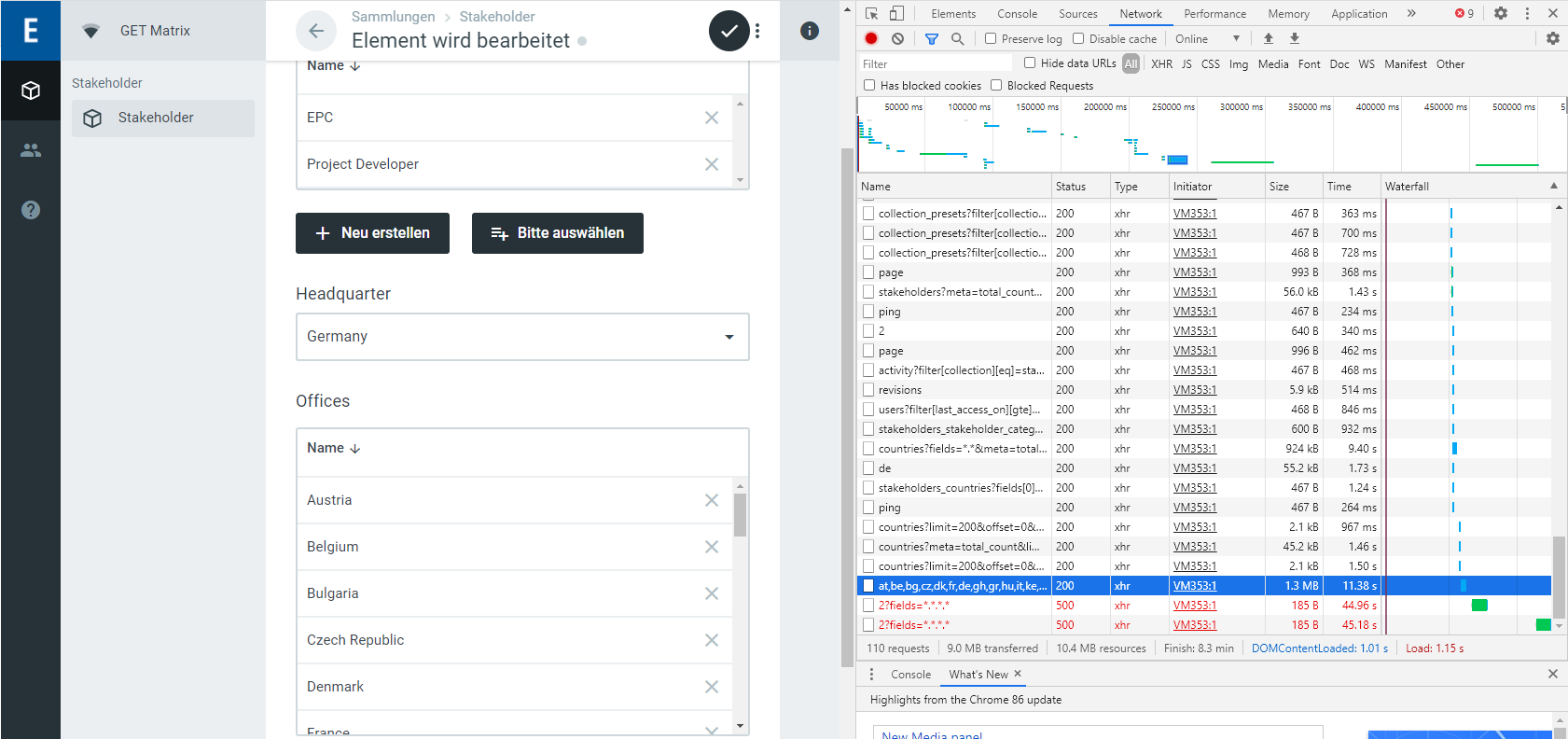 Directus M2M field update request takes 45s and fails with Network error · Issue #2888 ...