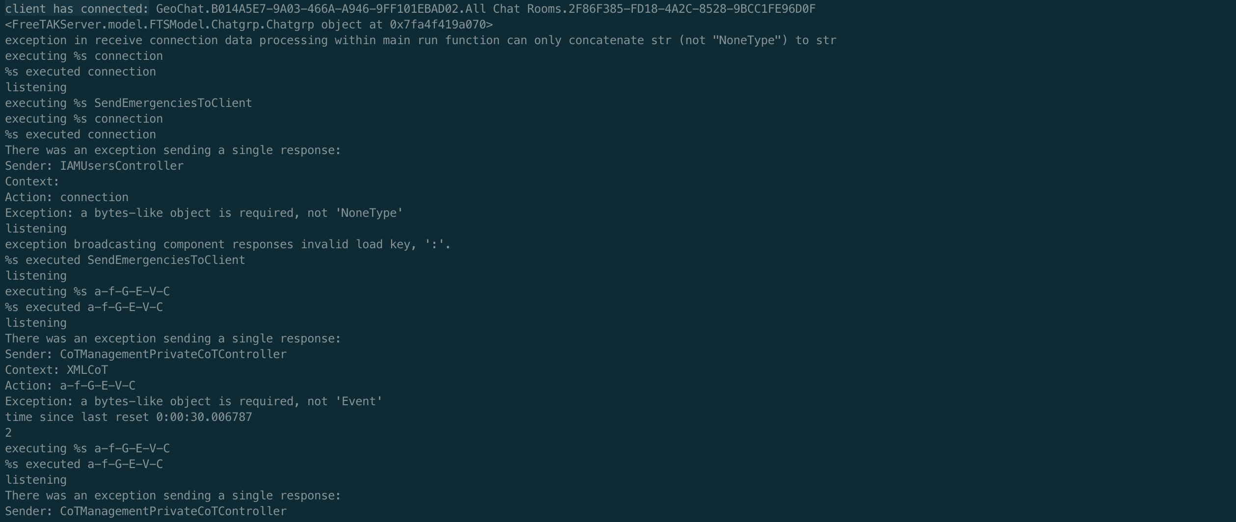 It Can Be Seen From The Server Log That Itak Has Been Linked To The Server But The Coordinates