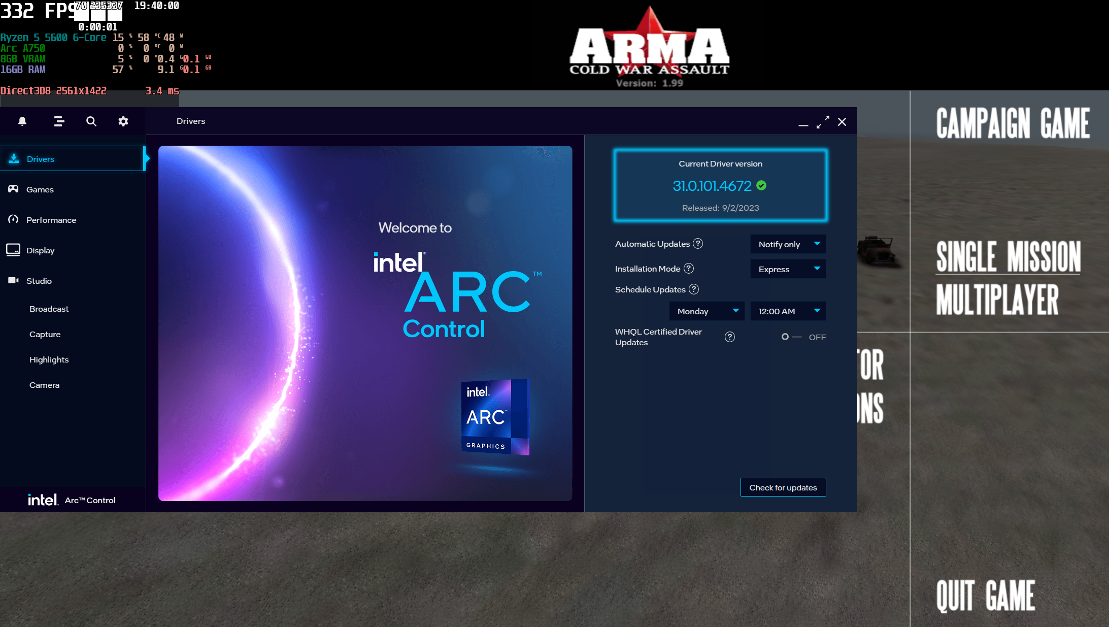 Arma: Cold War Assault (and other DX8 games) not working since 4824 · Issue #528 · IGCIT/Intel ...