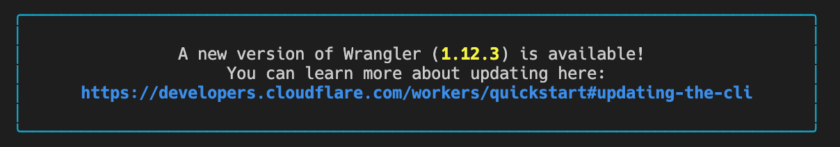 [low Priority] Wrangler Update Message Has A Broken Documentation Link