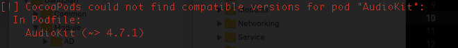 Module compiled with Swift 4.2.1 cannot be imported by the Swift 5.0.1 compiler: /Pods/AudioKit ...