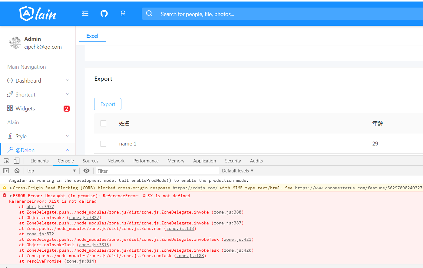 excel导出不能用了，xlsx cdn报错 · Issue #984 · ng-alain/ng-alain · GitHub