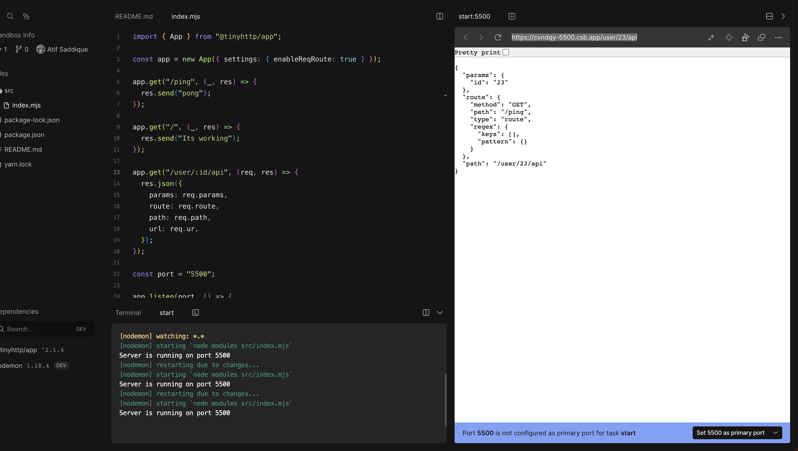 req.route always returns undefined · Issue #407 · tinyhttp/tinyhttp · GitHub