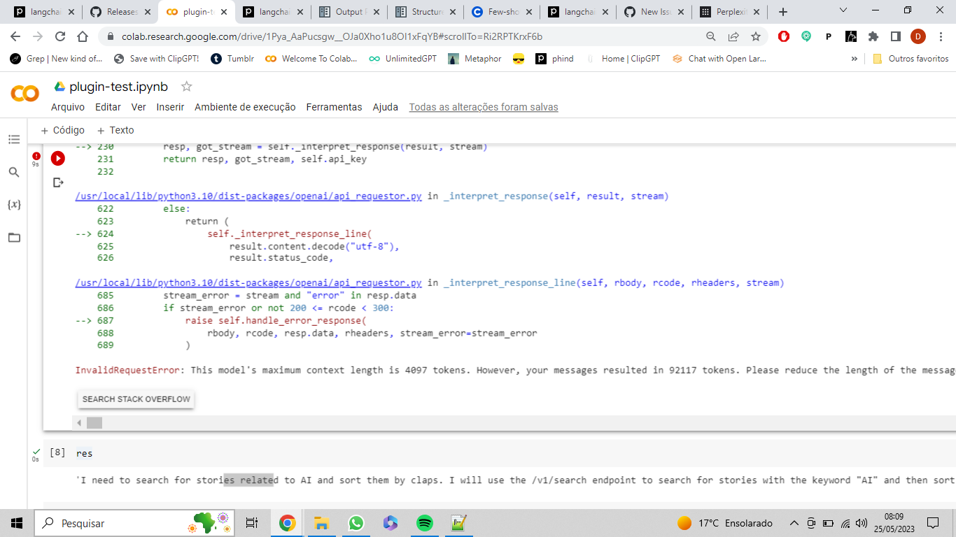 Token Limit Reached Trying To Use Plugin · Issue 5237 · Langchain Ailangchain · Github