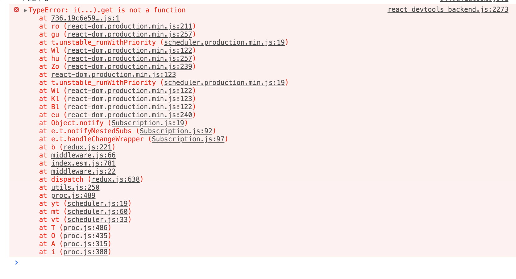 Reactdevtoolsbackendjs2273 Typeerror Iget Is Not A Function