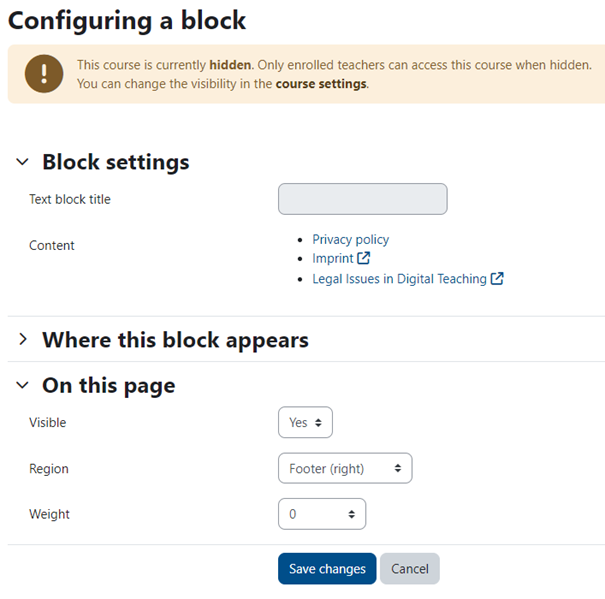 Permissions for additional Block Region Footer not working in Course ...