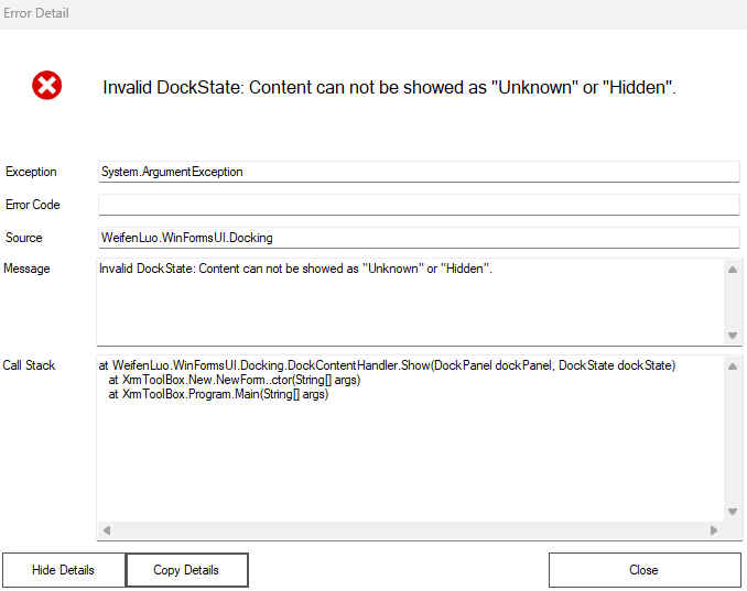 Invalid Dockstate Content Can Not Be Showed As Unknown Or Hidden · Issue 1263
