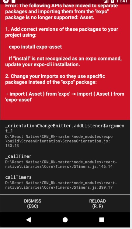 Error: Package is no longer supported: Asset · Issue #7475 · expo/expo · GitHub