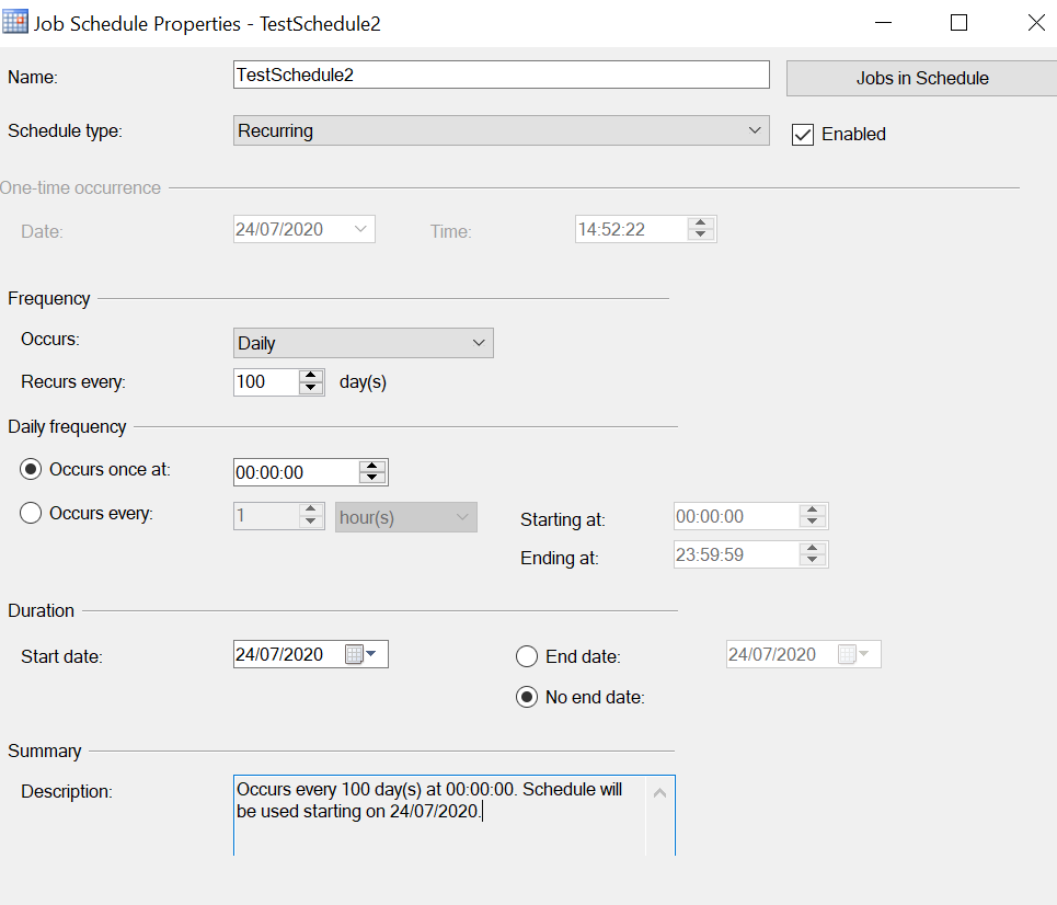 [Bug] Set-DbaAgentSchedule - Unable to set daily schedule that recurs every N days · Issue #6677 ...