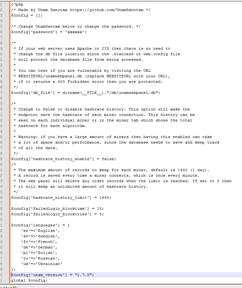 How to disable hash rate history · Issue #220 · UnamSanctam/UnamWebPanel · GitHub