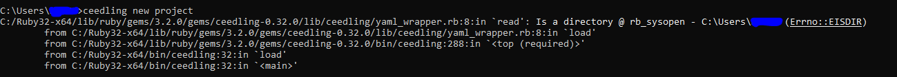 Fresh install of Ruby 3.2.1 and Ceedling 0.31.1 on Windows 10 fails ...