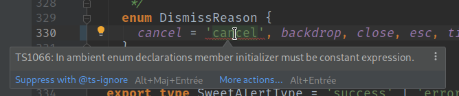 Types: DismissReason enum · Issue #1712 · sweetalert2/sweetalert2 · GitHub