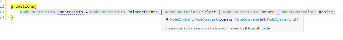 Missing Flags Attribute for Enum NodeConstraints · Issue #22 · syncfusion/blazor-samples · GitHub