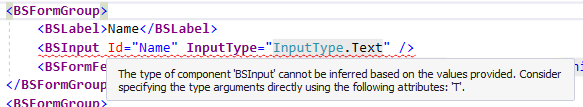 BSInput error on Preview8 · Issue #163 · chanan/BlazorStrap · GitHub