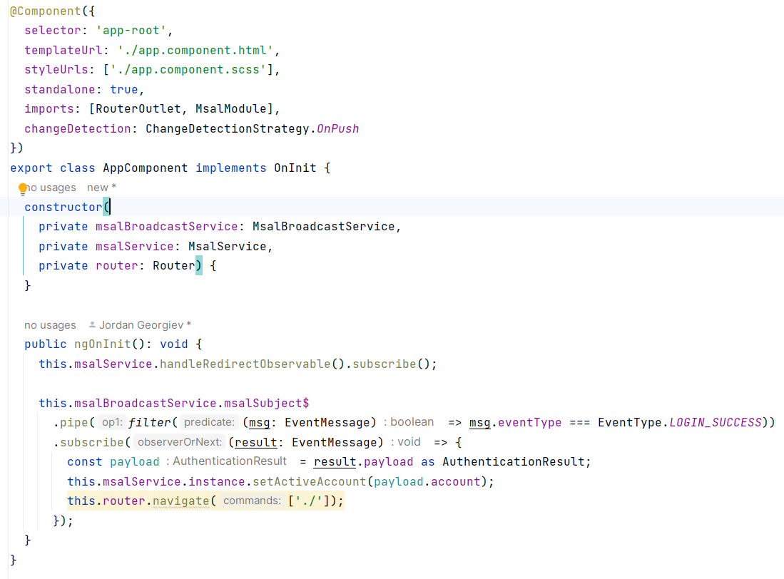 Slow msalSubject$ subscription. Is there a way to get logged user info ...