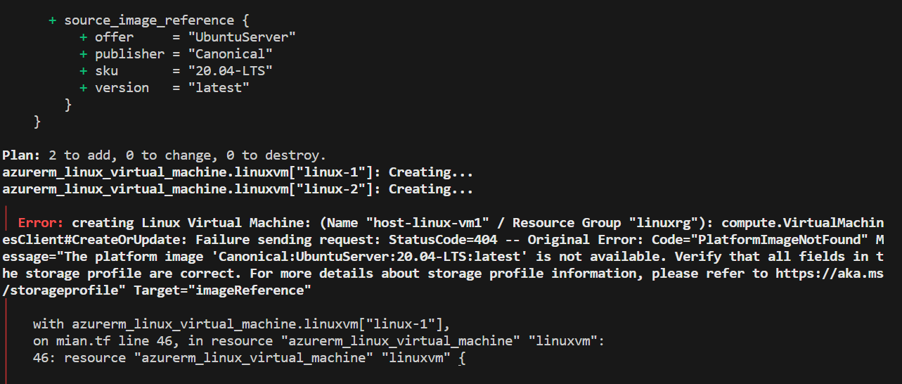 The SKU for Azure Linux Ubuntu VM doesn't work with "20.04-LTS" · Issue #22078 · hashicorp ...