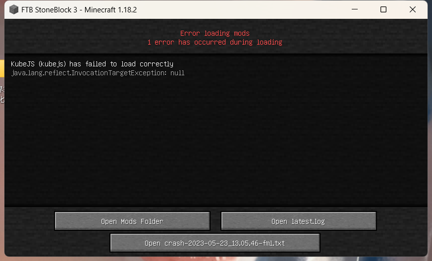 Once Launched It Says Me Kubejs Doesnt Load Properly · Issue 3414 · Ftbteamftb Modpack 5414