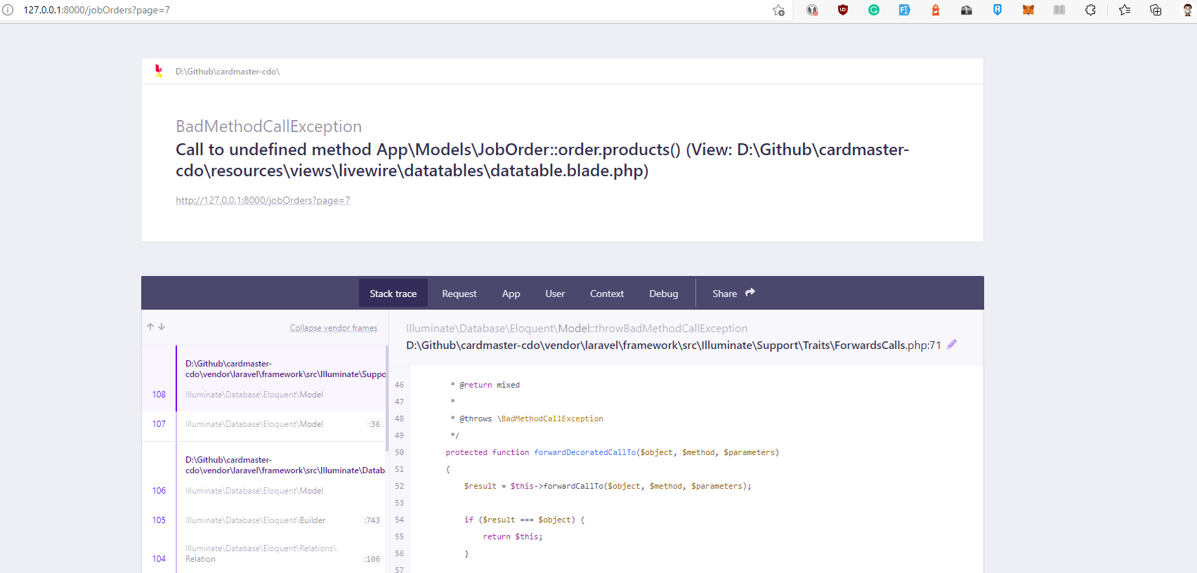 Problems with many to many tables · Issue #327 · MedicOneSystems/livewire-datatables · GitHub