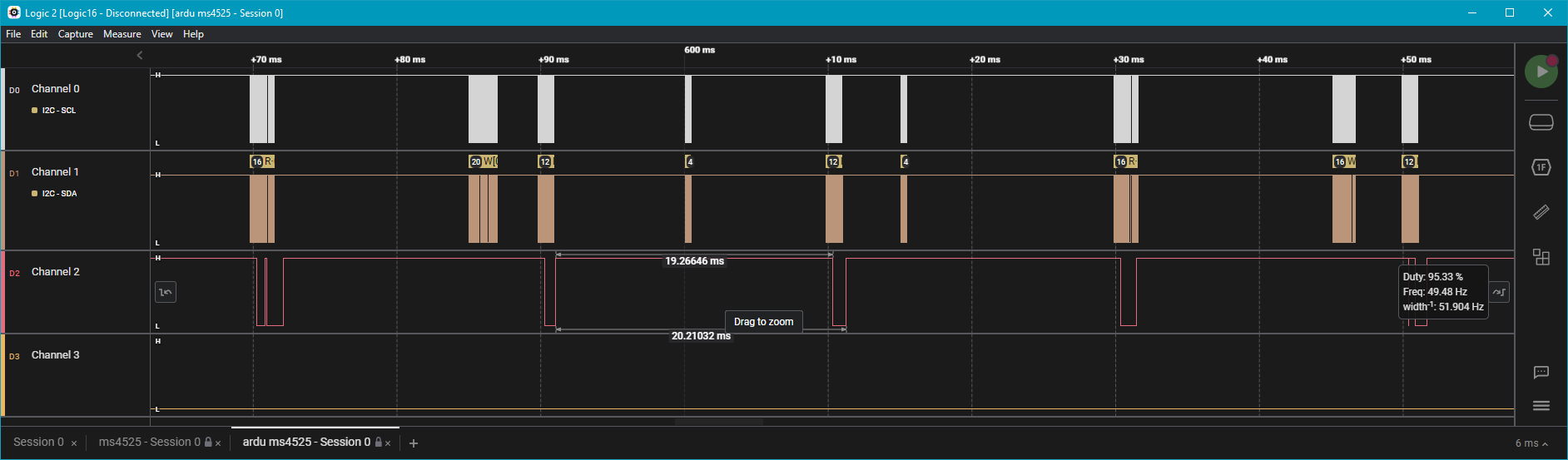 Pitot driver timing inconsistencies for I2C sensors (MS4525, DLVR_L10D ...