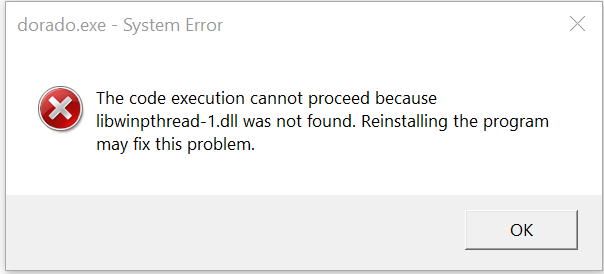 Windows - Dorado 0.1.1 libwinpthread-1.dll not found System Error · Issue #70 · nanoporetech ...