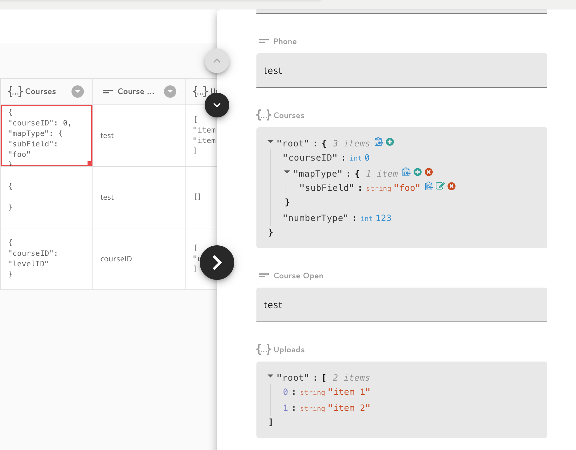 Create an option to add generic data types to cover complex (Map and Array type) Firestore data ...