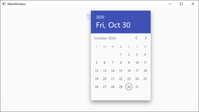 Text foreground in datepicker in colorzone wrong · Issue #2152 · MaterialDesignInXAML ...