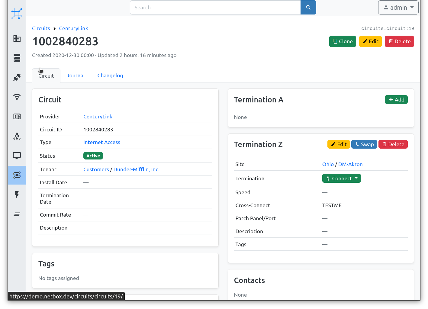 Searching For A Cross Connect Id Links To The Site Instead To The Circuit Termination · Issue 