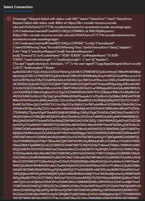 Connection Bad Request Designer VS Code · Issue #2831 · Azure/LogicAppsUX · GitHub
