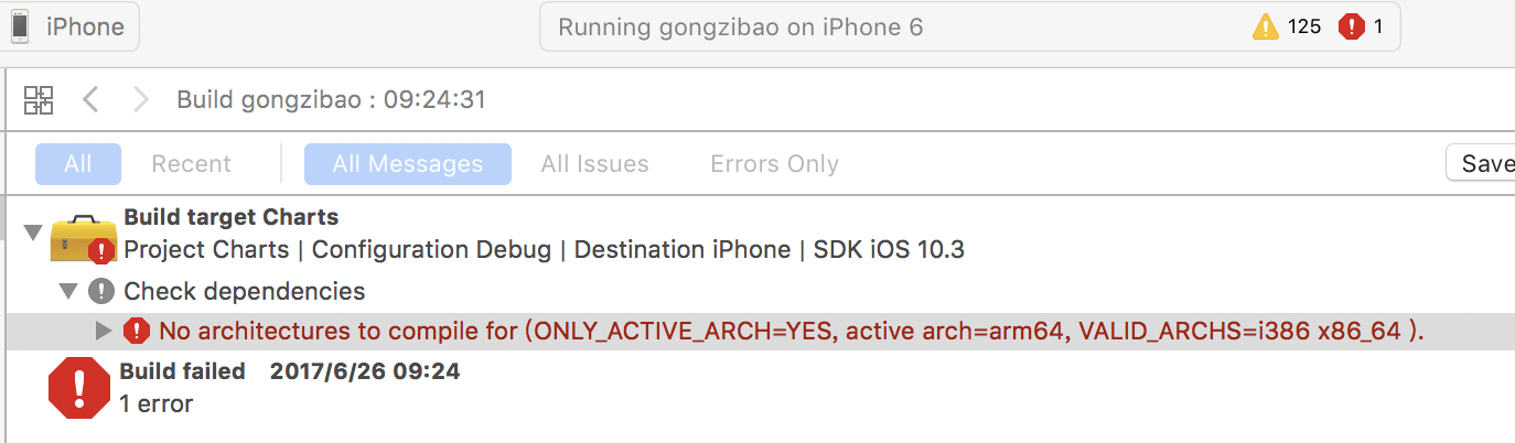Charts Uses Iphone Show No Architectures To Compile For Onlyactivearchyes Active Arch 