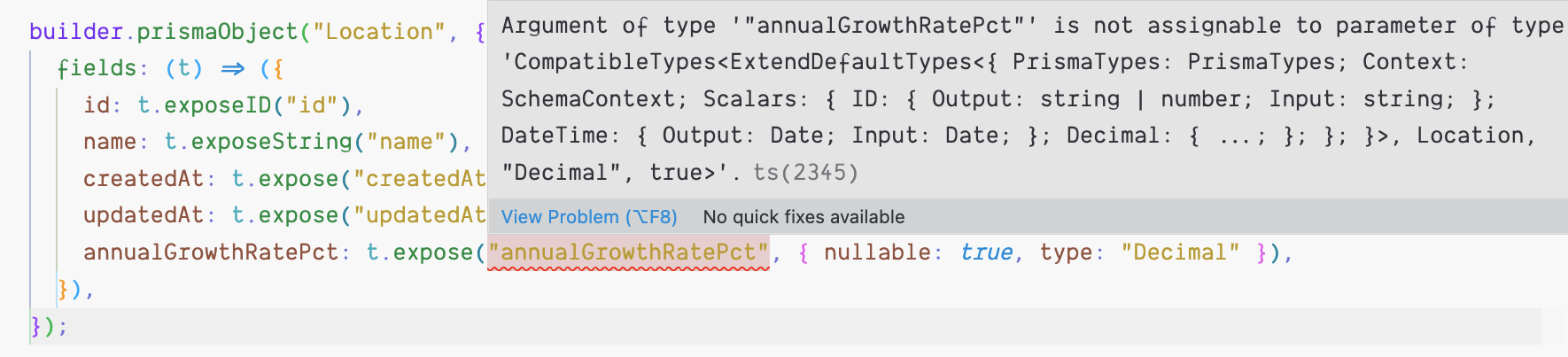 Prisma Plugin - How to expose "decimal" or other DB types? · Issue #730 · hayes/pothos · GitHub