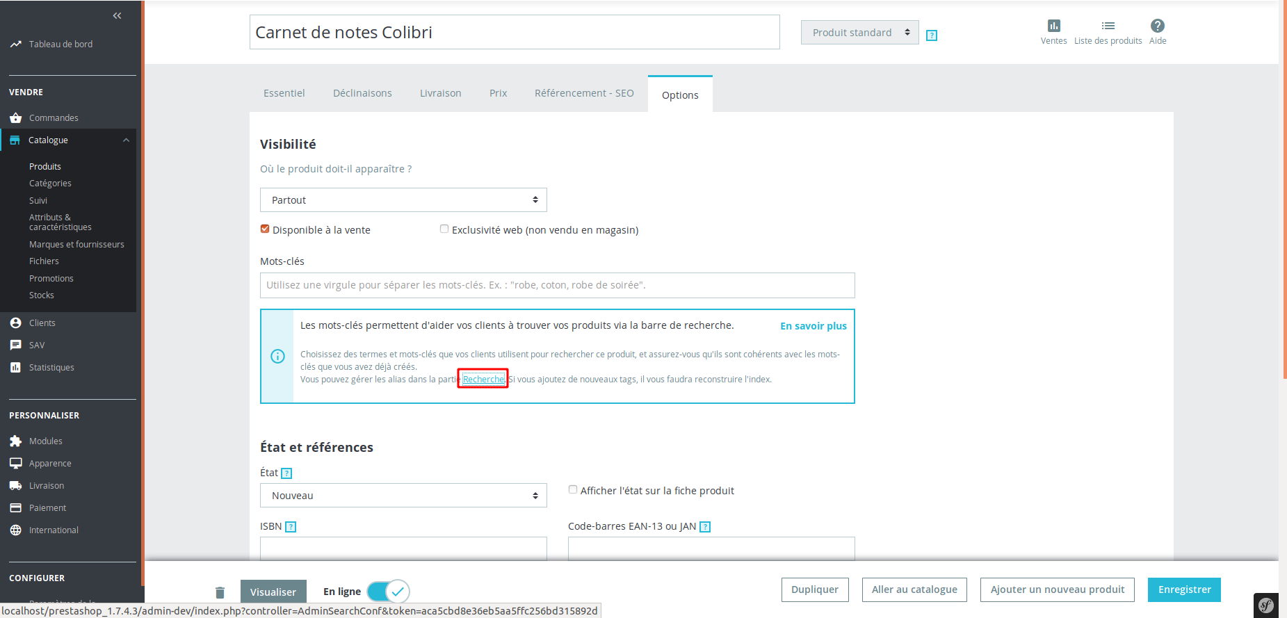 Migrate "Shop parameters > Search > Search" page · Issue #10591 · PrestaShop/PrestaShop · GitHub